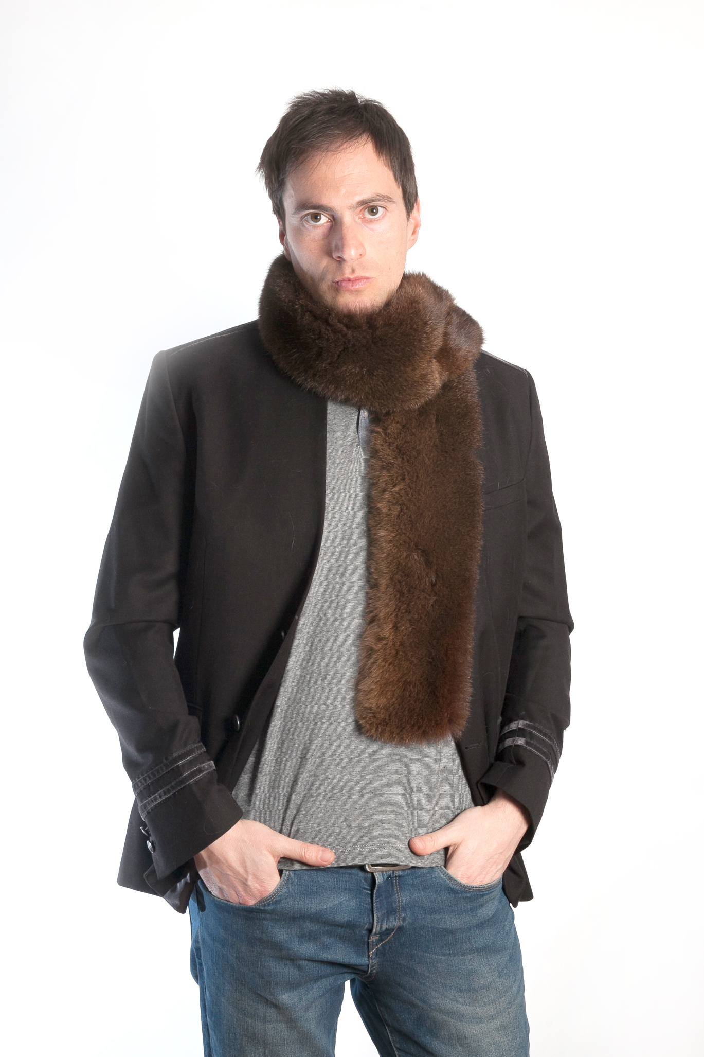 Ten ways to wear fur scarves for men