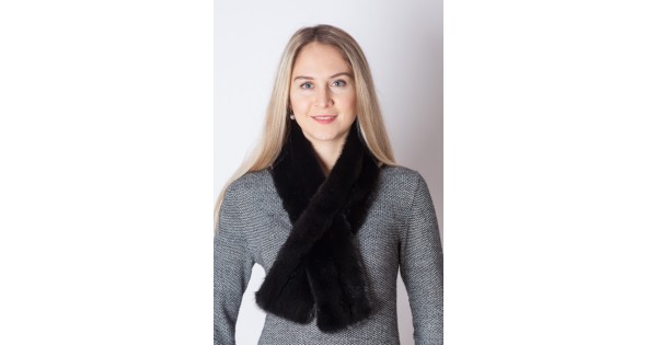 Black Mink Fur Scarf | Genuine Fur Scarves on Realfurscarves.com